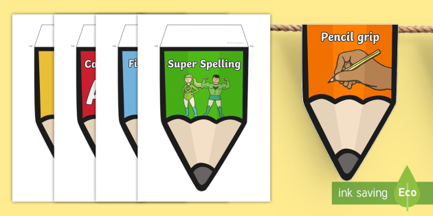 👉 Pencil Bunting (teacher made)