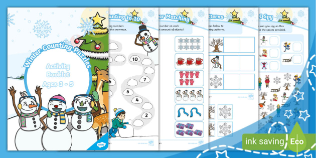 Winter Counting Puzzles Activity Booklet (teacher made)