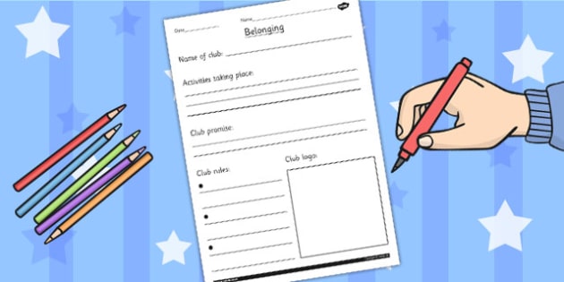 Belonging to a Club RE Worksheet (teacher made)