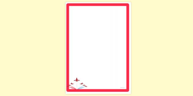 * NEW * Simple Blank The Red Arrows Page Border | Page Borders | Twinkl