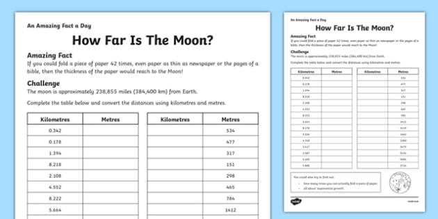 How Far Is The Moon Worksheet / Worksheet