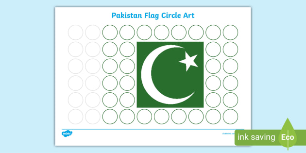 FREE! - Pakistan Flag Circle Art Worksheet (teacher made)