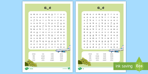 Split 'a_e' Digraph Differentiated Word Search