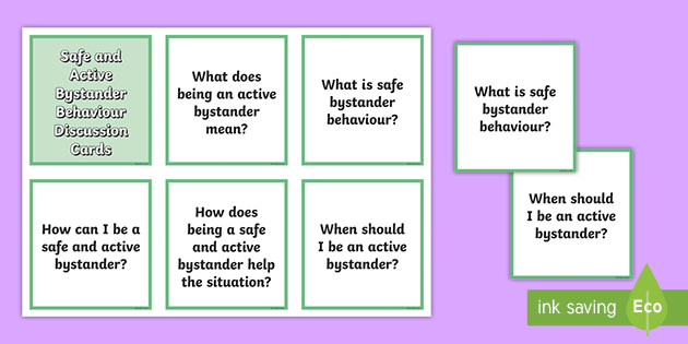 Safe and Active Bystander Behaviour Discussion Cards