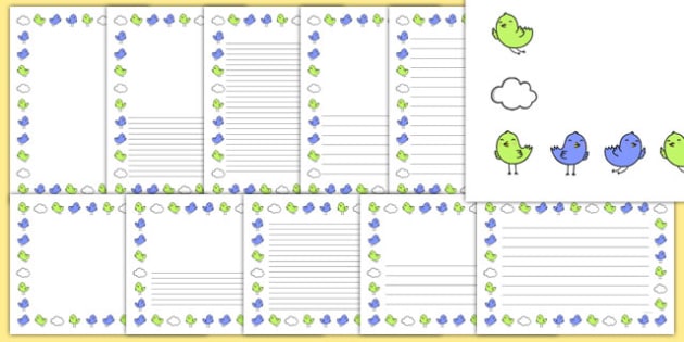 2 Little Dickie Birds Page Borders (teacher made)