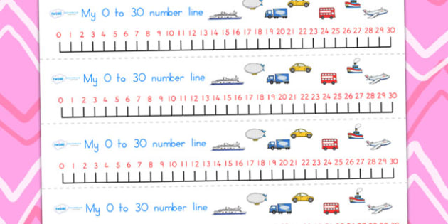 FREE! - Transport Number Line 0 30 (teacher made)