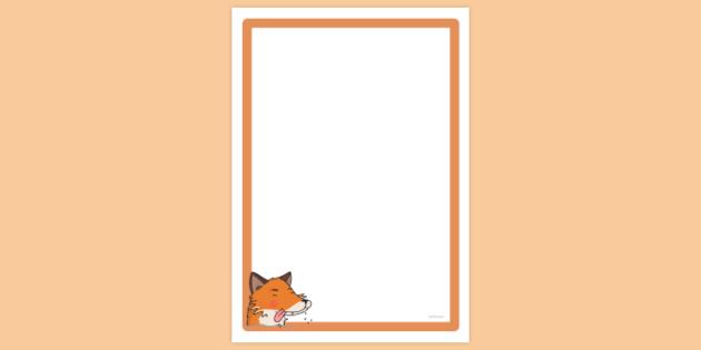 FREE! - Fox Licking Its Lips Page Border | Page Borders | Twinkl