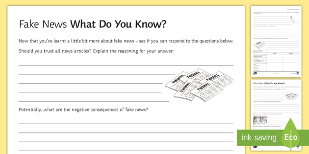 Fake News: What Do You Know? Worksheet / Worksheet