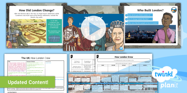 Geography: The UK: How London Grew Year 3 Lesson Pack 5