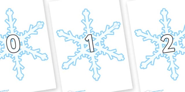 Numbers 0-100 on Snowflakes (New)