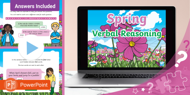 Spring Verbal Reasoning PowerPoint - AL - Kids