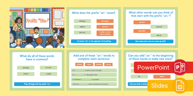 Prefix Un- Presentation - PowerPoint & Google Slides