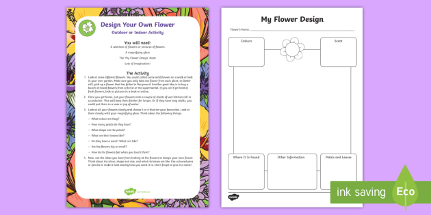 Design a Flower Worksheet / Worksheet (teacher made)