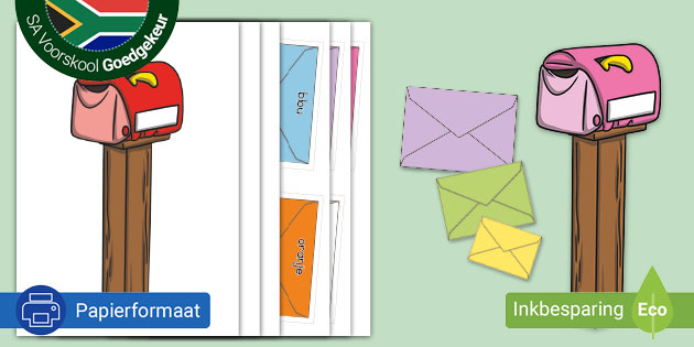 Poskantoor: Pas die Kleure Aktiwiteit (teacher made)