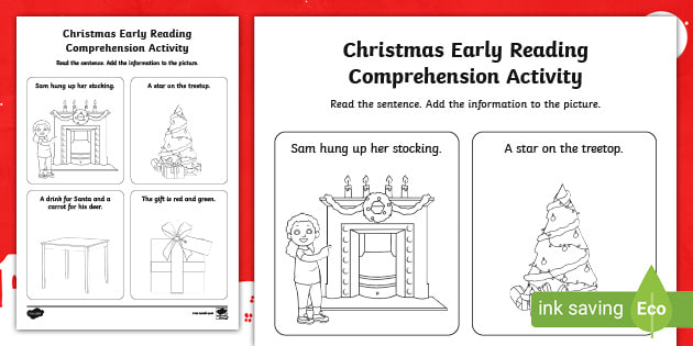 Christmas-Themed Phase 4 EYFS Reading Comprehension Activity