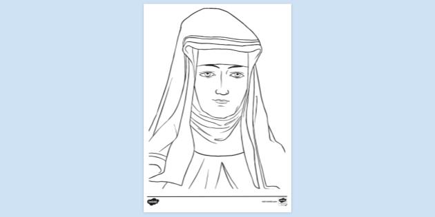 FREE! - Hildegard Von Bingen Colouring Sheet (teacher made)