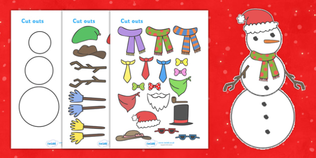 Snowman Christmas Cards Designing Worksheets (teacher made)