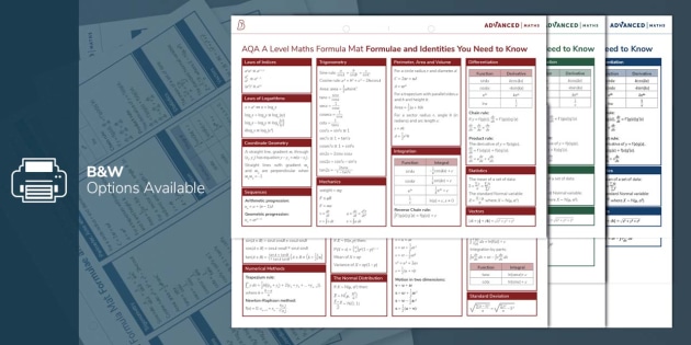 👉 A Level Maths Formulae to Learn and Given Formulae