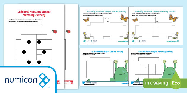 Minibeast-Themed Numicon Shape Matching and Outlines Pack