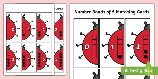 👉 Number Bonds of 5 Matching Cards