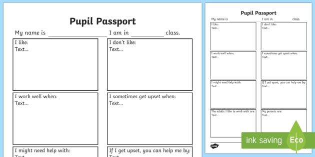 ROI Transition Proforma for SEN and EAL Children Editable Proforma