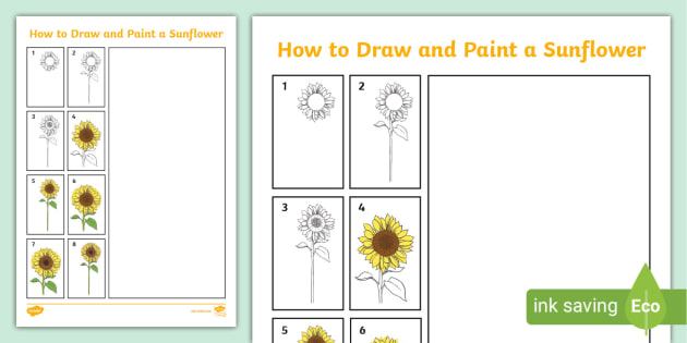 FREE! - How to Draw and Paint a Sunflower (teacher made)