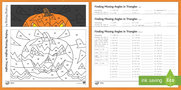 Maths Halloween Finding Missing Angles in Triangles Differentiated ...