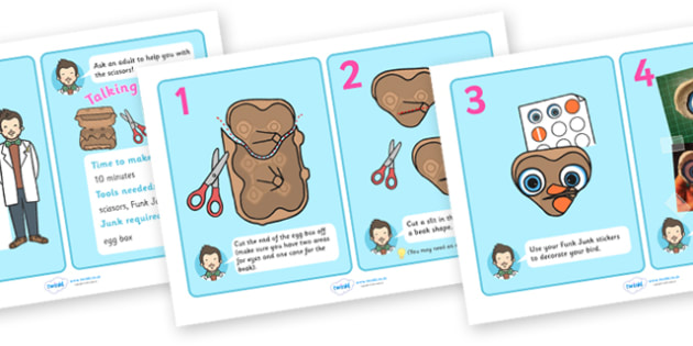 Max's Models Talking Bird - junk modelling, recycling, junk, craft, max