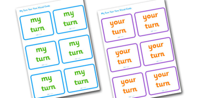 FREE! - My Turn Your Turn Visual Cards (teacher made) FREE! - My Turn Your Turn Visual Cards (teacher made)