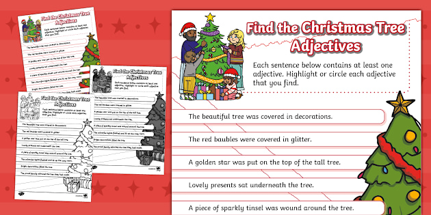 Christmas Adjectives Worksheet • Twinkl.com.au
