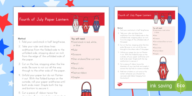 Fourth of July Paper Lantern Activity | Independence Day