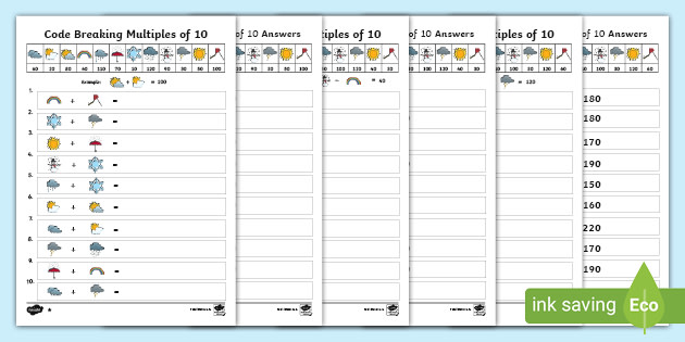 Code Breaking Multiples of 10 Activity (creat de profesori)