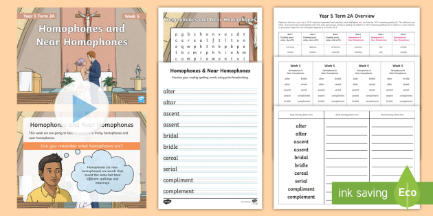 Year 5 Term 2A Week 5 Spelling Pack (teacher made)