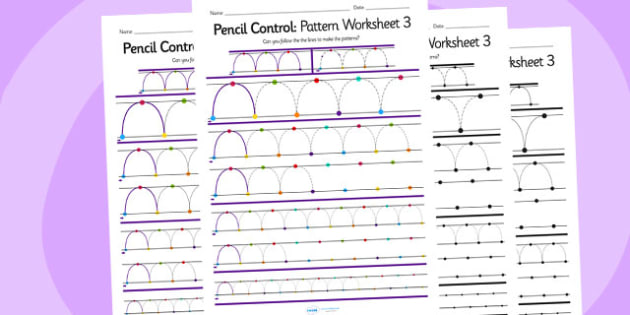 Pencil Control Pattern Worksheet 3 (teacher made)