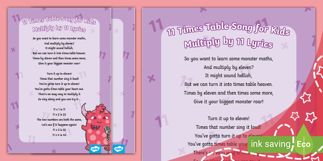 11 Times Table Song For Kids Multiply By 11 Lyrics 11-times-table-song-for-kids-multiply-by-11-lyrics