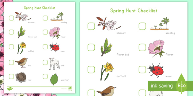 Spring Hunt Checklist - usa, america, spring, seasons, easter, hunt, easter