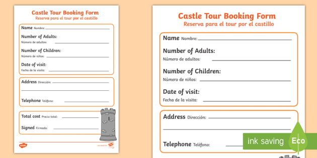 Medieval Castle Role-Play Form English/Spanish - EAL, Medieval Castle Role