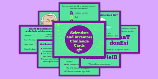 Scientists and Inventors Challenge Cards (teacher made)