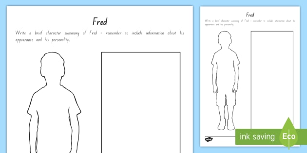 Term 2 Week 1 Year 5 and 6 Character Study of Fred Worksheet to Support