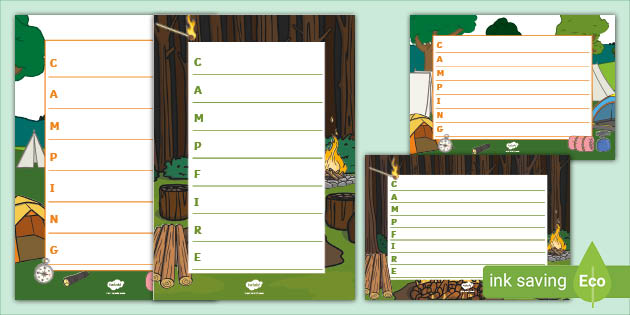Camping Acrostic Poem - Poetry - Primary Resources