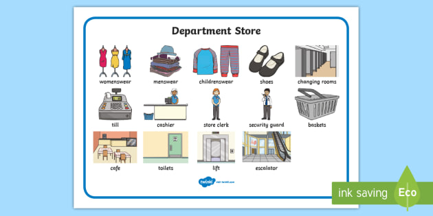 Department Store Word Mat (teacher made)