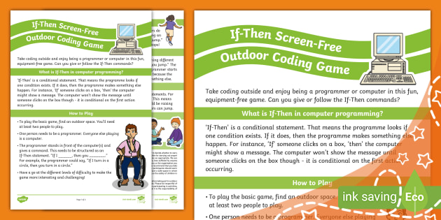 If-Then Screen-Free Outdoor Coding Game