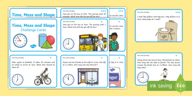 Time Mass And Shape Problem Solving Challenge Cards