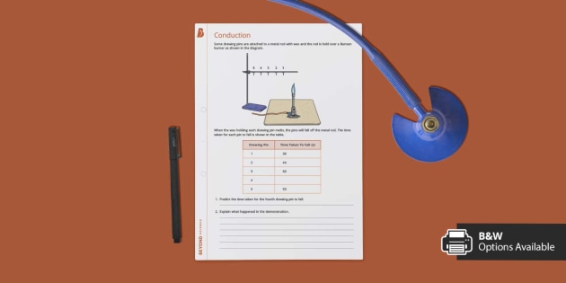 Conduction Data Worksheet | KS3 Physics | Beyond Science