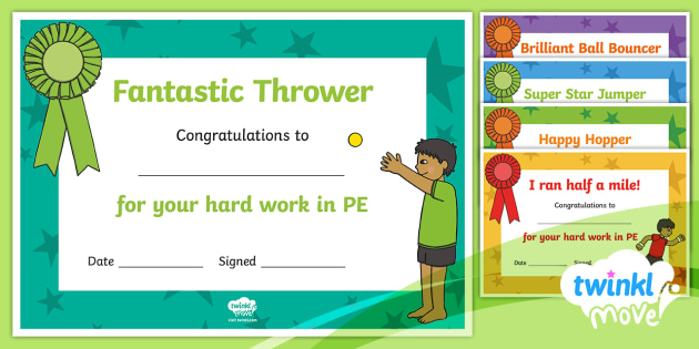 Twinkl Move Daily Challenge Certificate