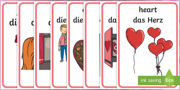 Valentine's Day Display Posters English/German - EAL, German, Valentine ...