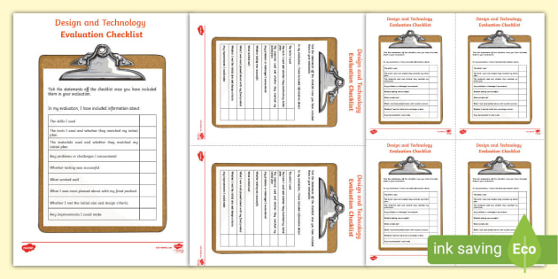 KS2 DT Evaluation Checklist (teacher made) - Twinkl