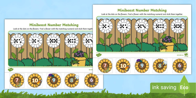 👉 Minibeast 6-10 Number Matching Activity (teacher made)