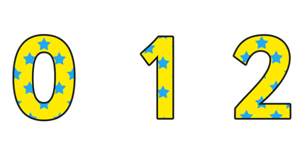 FREE! - Yellow and Blue Stars Display Numbers (teacher made)