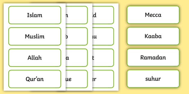FREE! - Islam Word Cards (Teacher-Made)